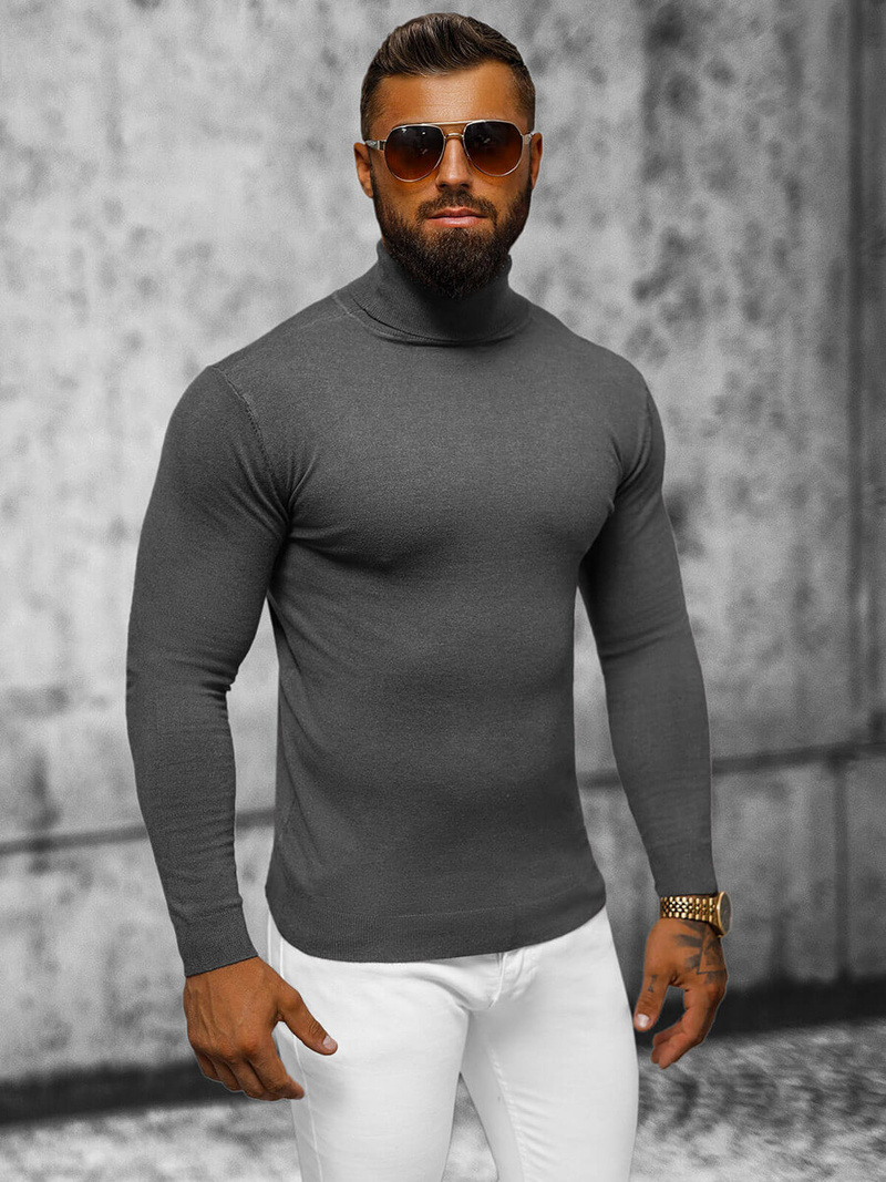 Pullover Homme Gris Foncé OZONEE NB/MMB600/3Z | OZONEE