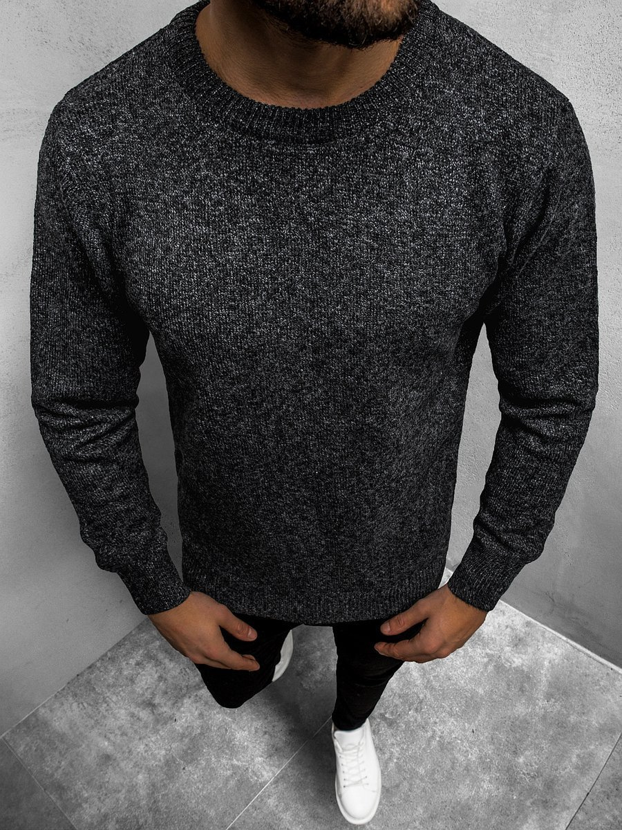 Pullover Homme Noir OZONEE HR/1802Z | OZONEE