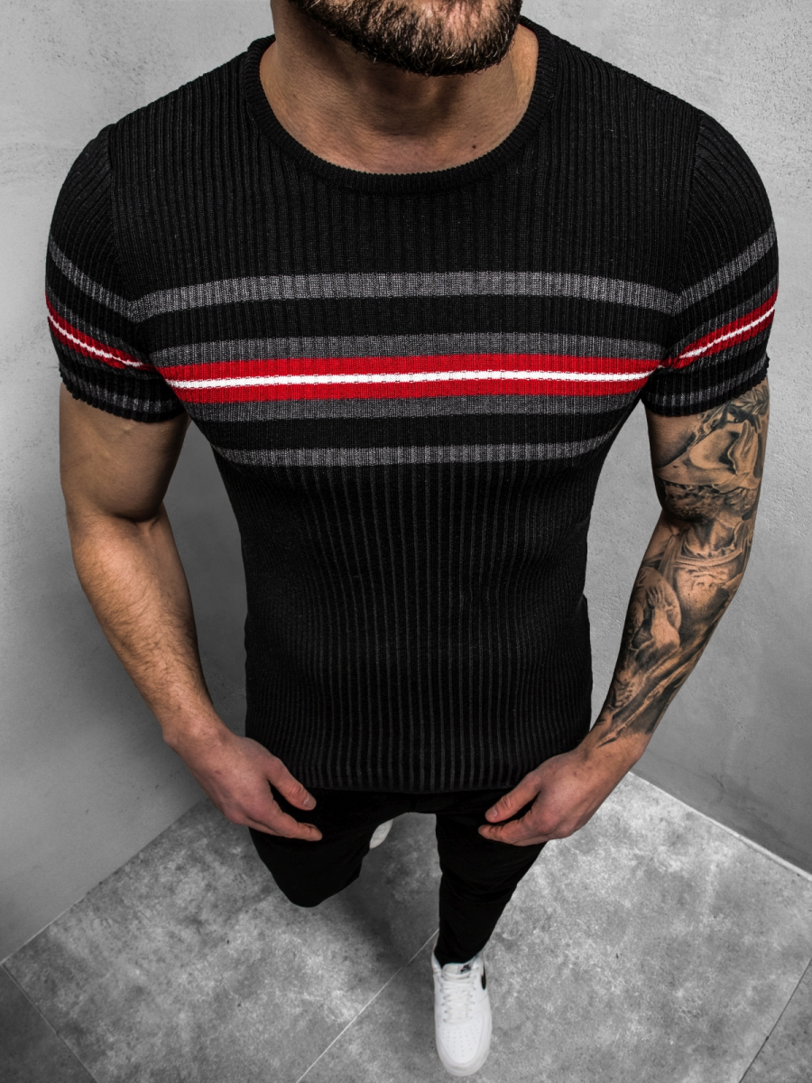 Pullover Homme Noir OZONEE L/2296Z | OZONEE