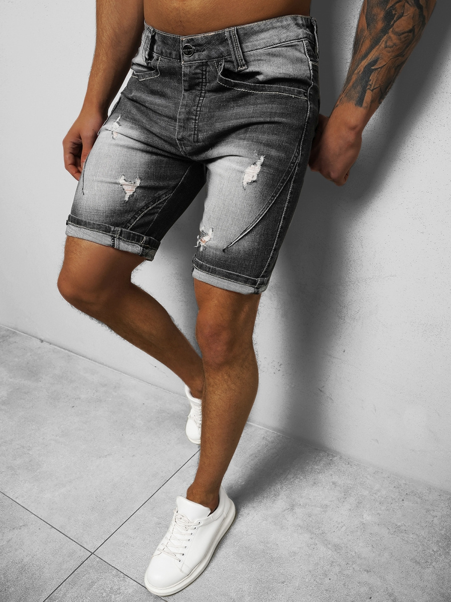 Shorts en Jean Homme Noir OZONEE NB/MP0040N | OZONEE