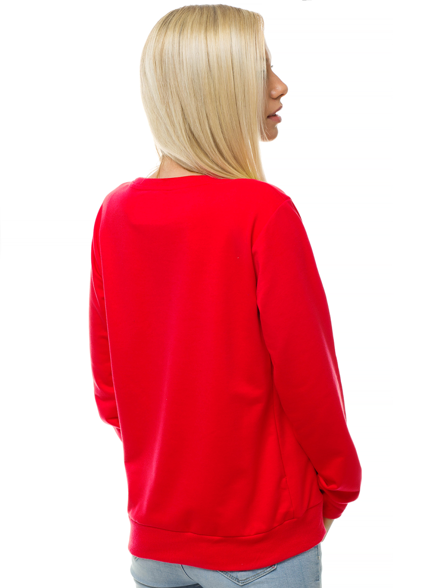Sweat femme Rouge OZONEE JS/WB11002/18 | OZONEE