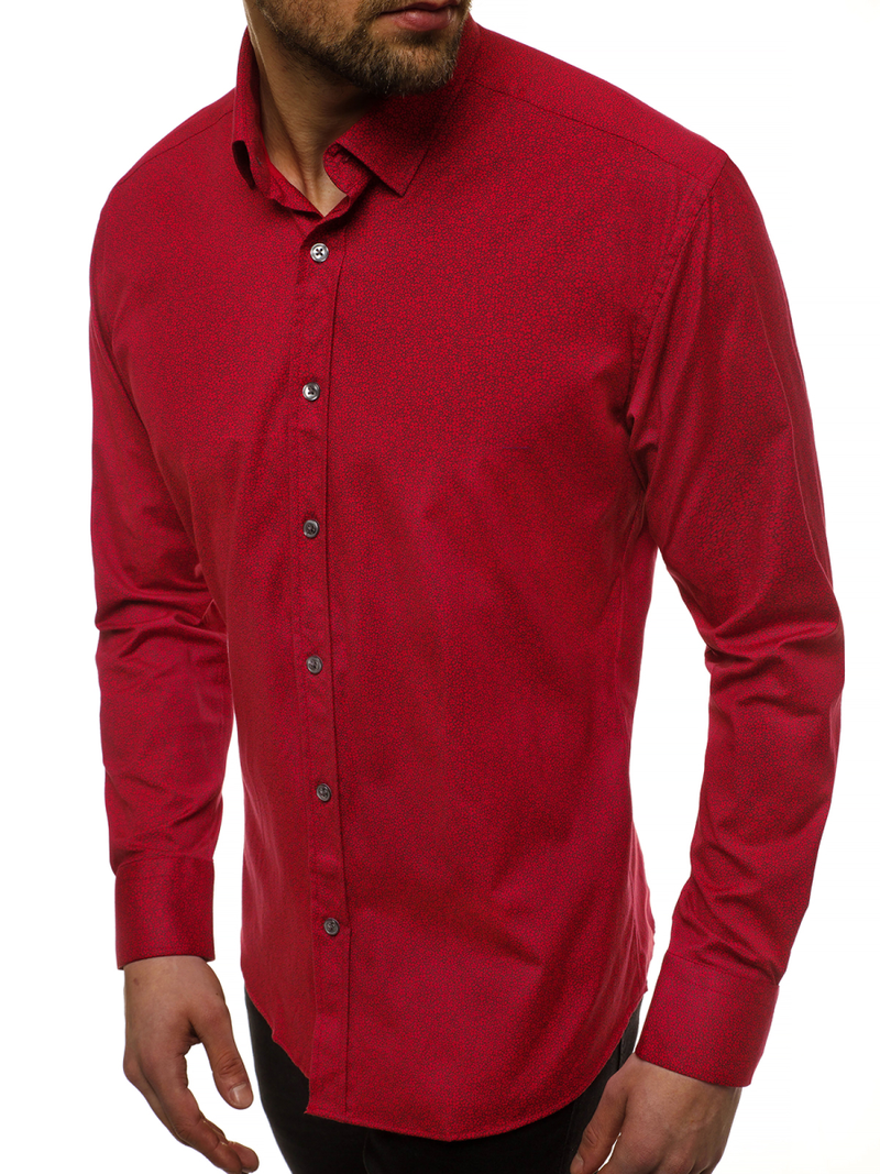 Chemise Homme Rouge OZONEE B/K59 | OZONEE