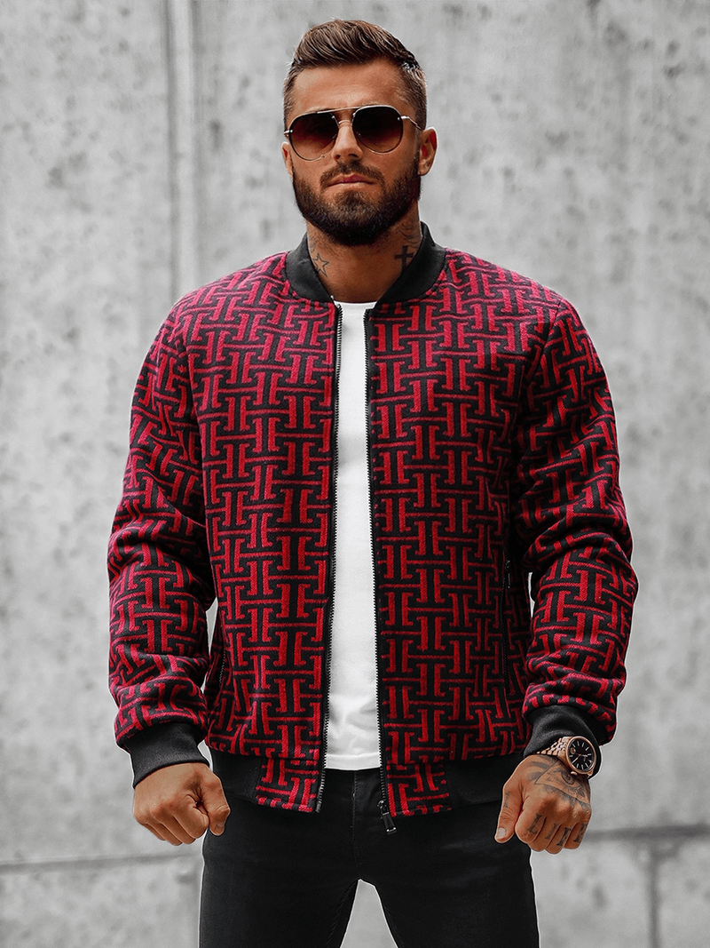 Veste Homme Rouge et Noir OZONEE O/3A55 | OZONEE