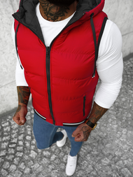 Veste sans manches réversible Homme rouge OZONEE N/7127 | OZONEE