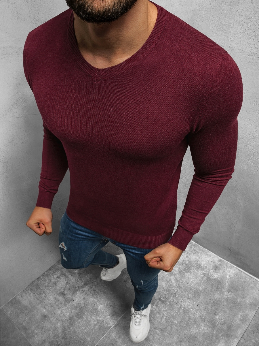Pullover Homme Bordeaux OZONEE TMK/YY03/15Z | OZONEE