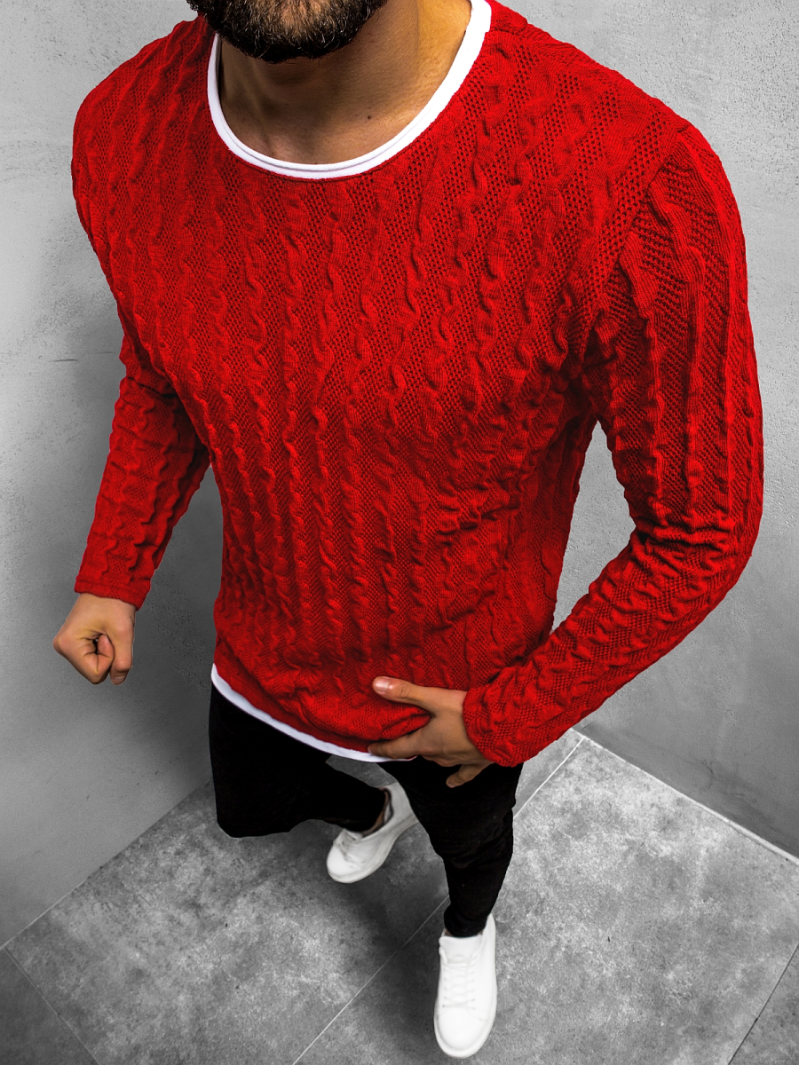 Pullover Homme Rouge OZONEE MACH/2137Z | OZONEE