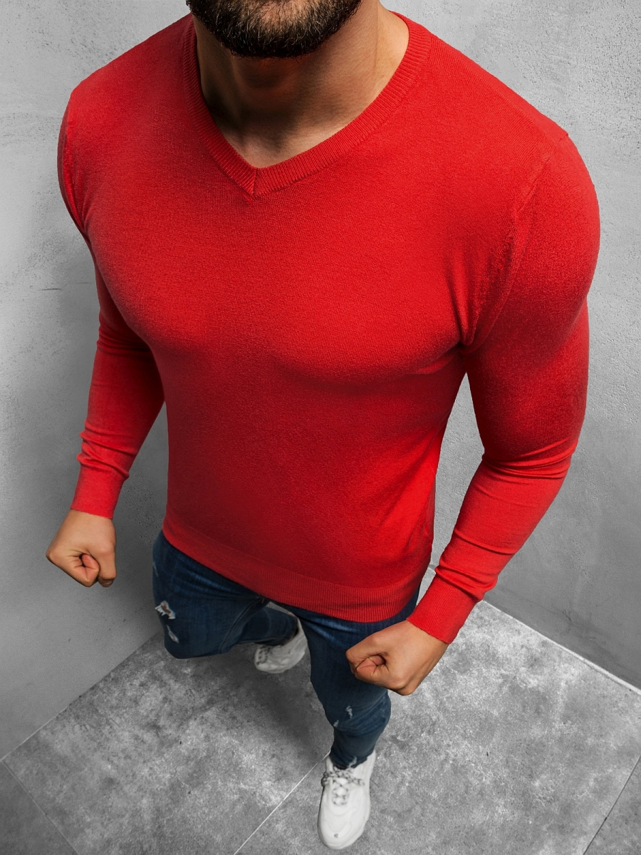Pullover Homme rouge foncé OZONEE TMK/YY03/6 | OZONEE